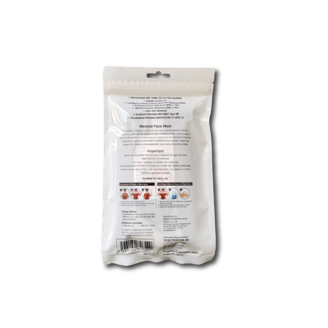 3 PLY Premium Hijab Headloop Medical Face Mask Black (Children)