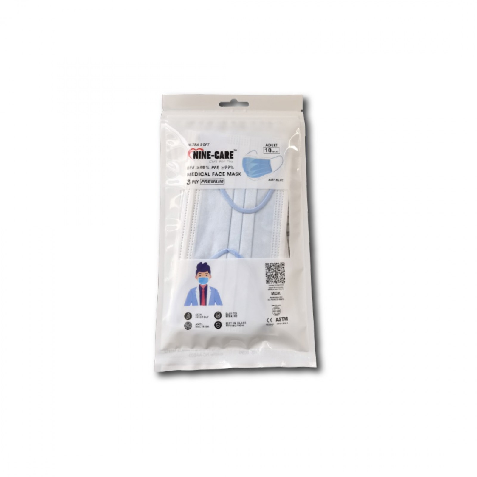 3 PLY Premium Medical Face Mask Airy Blue (Adult)