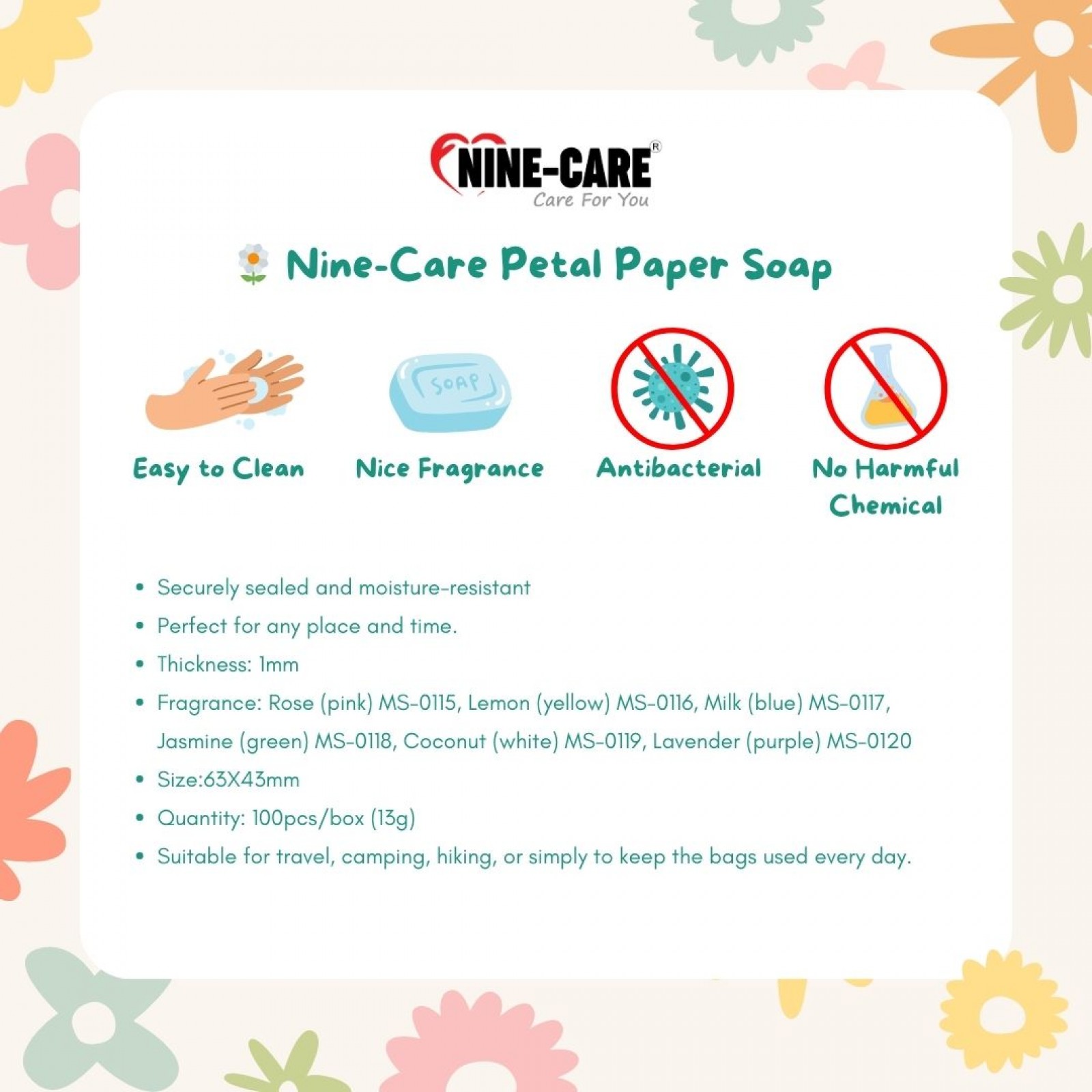 Nine-Care Petal Paper Soap